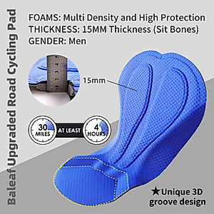 BALEAF Men's 4D Padded Bike Shorts Cycling Underwear with Padding Road Biking MTB Liner Shorts Bicycle Gear Grayish Green 3XL