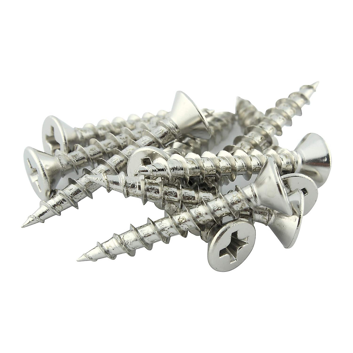 Rok Hardware #7 x 1 Deep/Coarse Thread Phillips Flat Head Screws Nickel Plated, 100 Pack