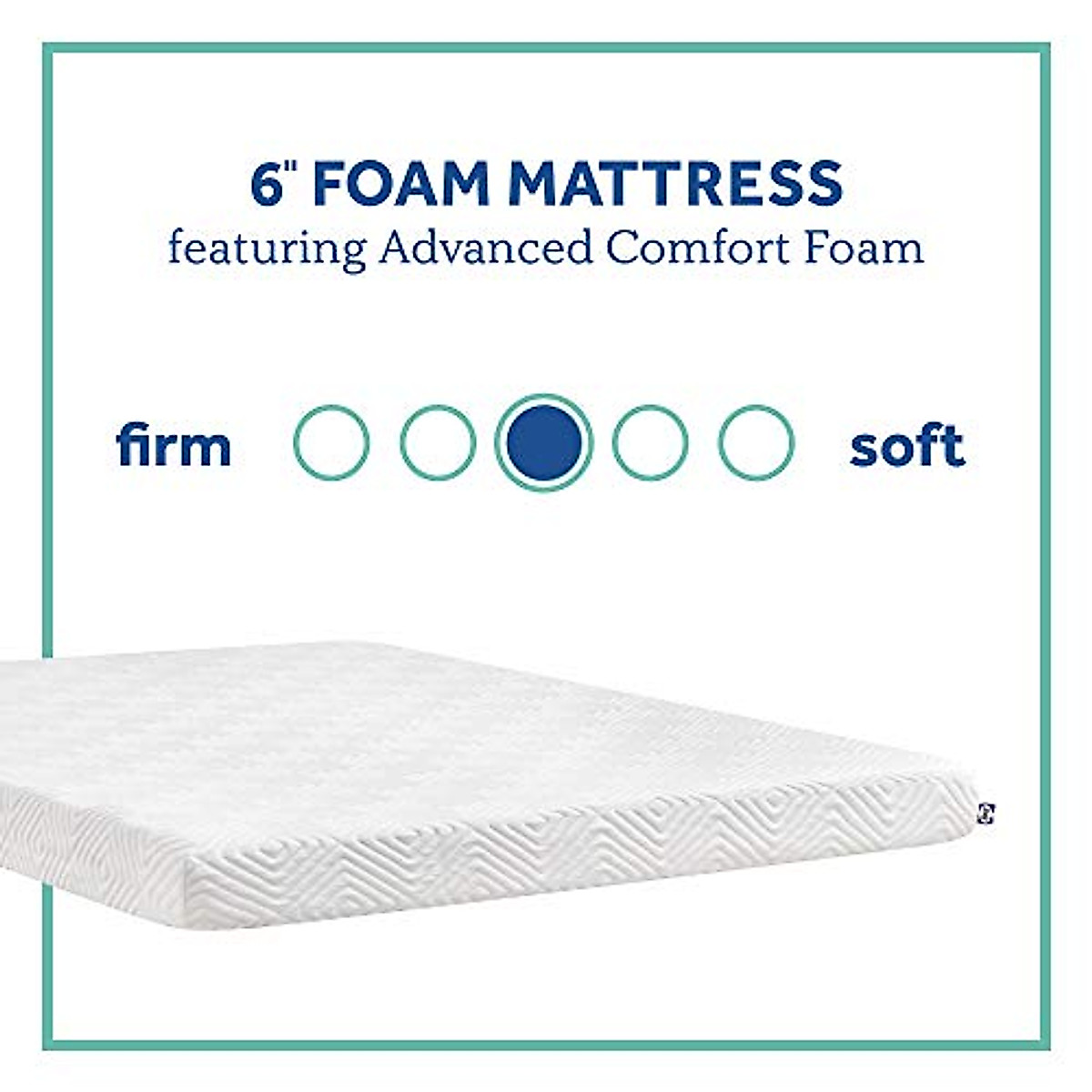 Sealy - Memory Foam Bed in a Box – 6 Inch, Low Profile, Medium Feel, Twin Size, CertiPur-US Certified, White