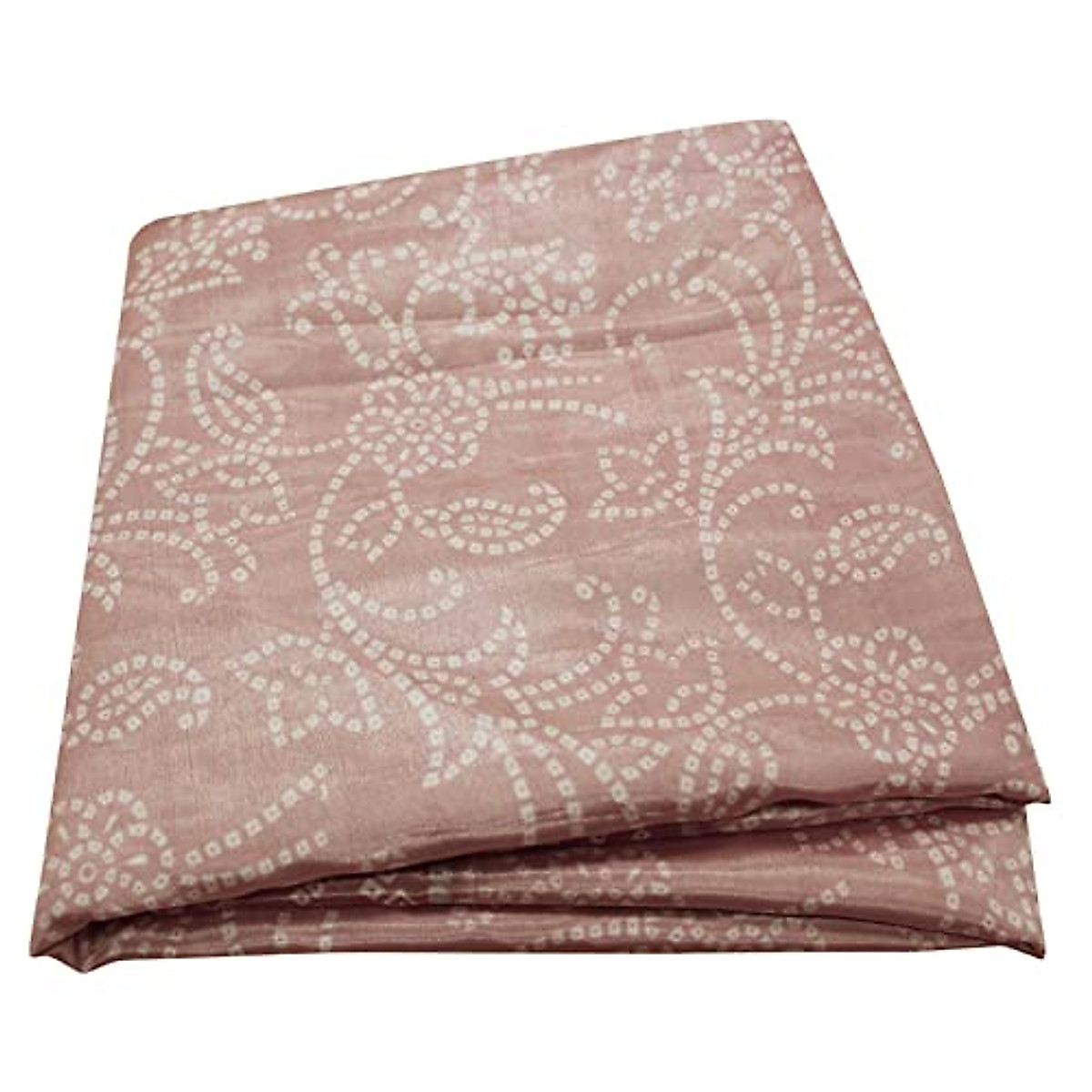 Peegli Vintage Bandhani Printed Saree Pink Recycled Fabric Silk Blend DIY Craft Sari