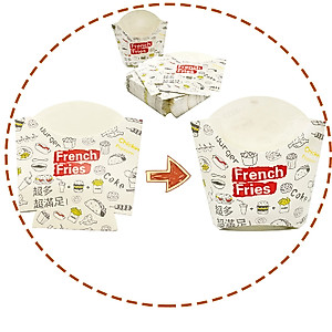 YAPULLYA 5 oz 50-Pack French Fry Containers Box Cups, Disposable Paperboard French Fries Holders, Kid's Snack Container for Party