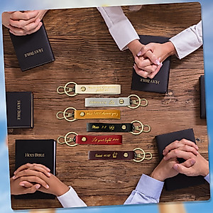 20 Pcs Christian Key Chain Leather Religious Keychain Inspirational Bible Key Chains Verse Quote Keychains Christmas Gifts (Multi Colors)