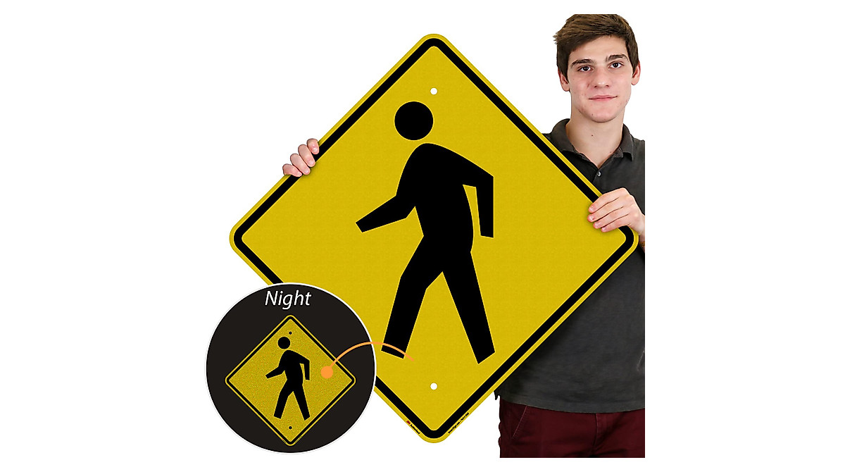 Durable SmartSign Pedestrian Crossing Sign - 24x24