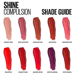 Maybelline New York Color Sensational Shine Compulsion Lipstick Makeup, Baddest Beige, 0.1 Ounce