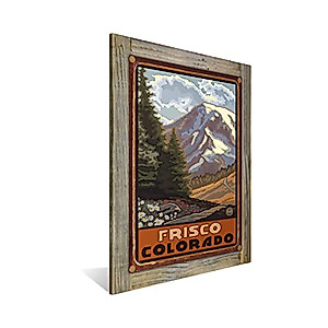 Frisco Colorado Springtime Mountains Rustic Metal Print on Reclaimed Barn Wood from Travel Artwork by Artist Paul A. Lanquist 8.5" x 11.5"