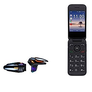 BoxWave Gaming Gear Compatible With Alcatel Smartflip - Touchscreen QuickTrigger Auto, Trigger Buttons Autofire Gaming Mobile FPS - Jet Black