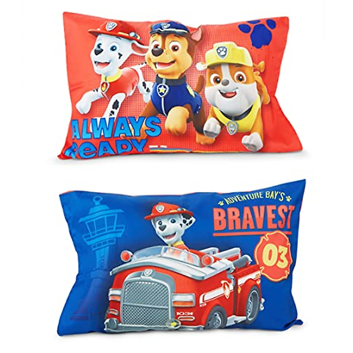 Paw Patrol Calling All Pups 4 Piece Toddler Bedding Set - Includes Quilted Comforter, Fitted Sheet, Top Sheet, and Pillow Case for Boys Bed, Blue