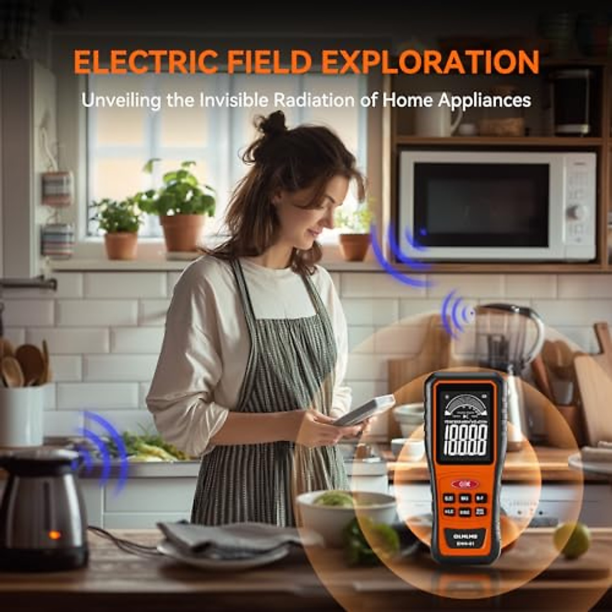 olmlmo Emf Meter,Electric Field, Radio Frequency Field, Magnetic Field Strength Meter,Rechargeable Radiation Detector for 5g Cell Tower, WiFi Signal Detector,Emf Inspections,Ghost Hunting