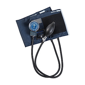 MABIS Aneroid Sphygmomanometer Blood Pressure Gauge Large Adult Cuff for Home Use, Blue
