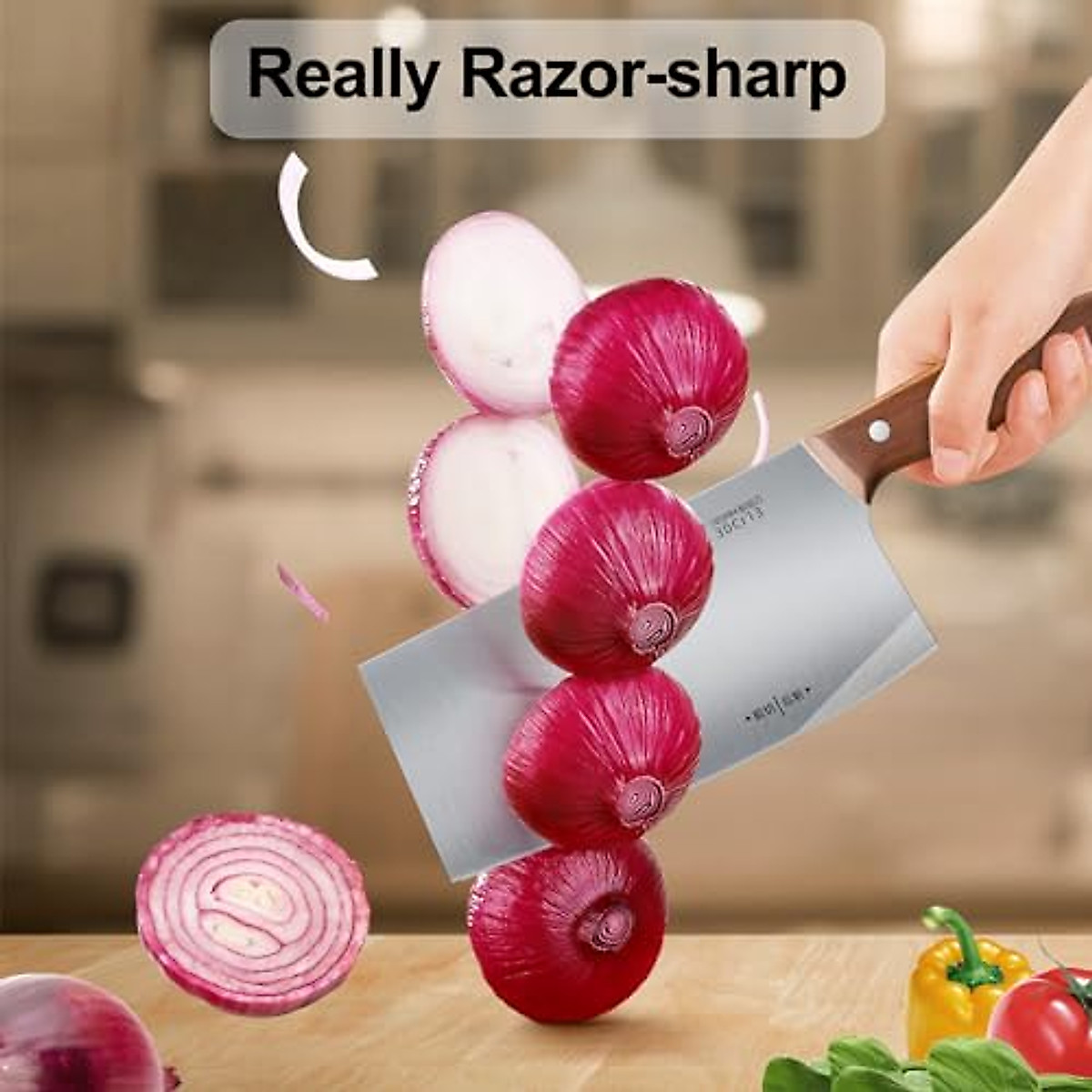 WANGMAZI Professional Kitchen Knife Set, Chef Knife Block Set German Stainless Steel Razor-sharp Blade, Ergonomic Comfortable Handle, Over 300 Years of Brand(6PCS, Black)