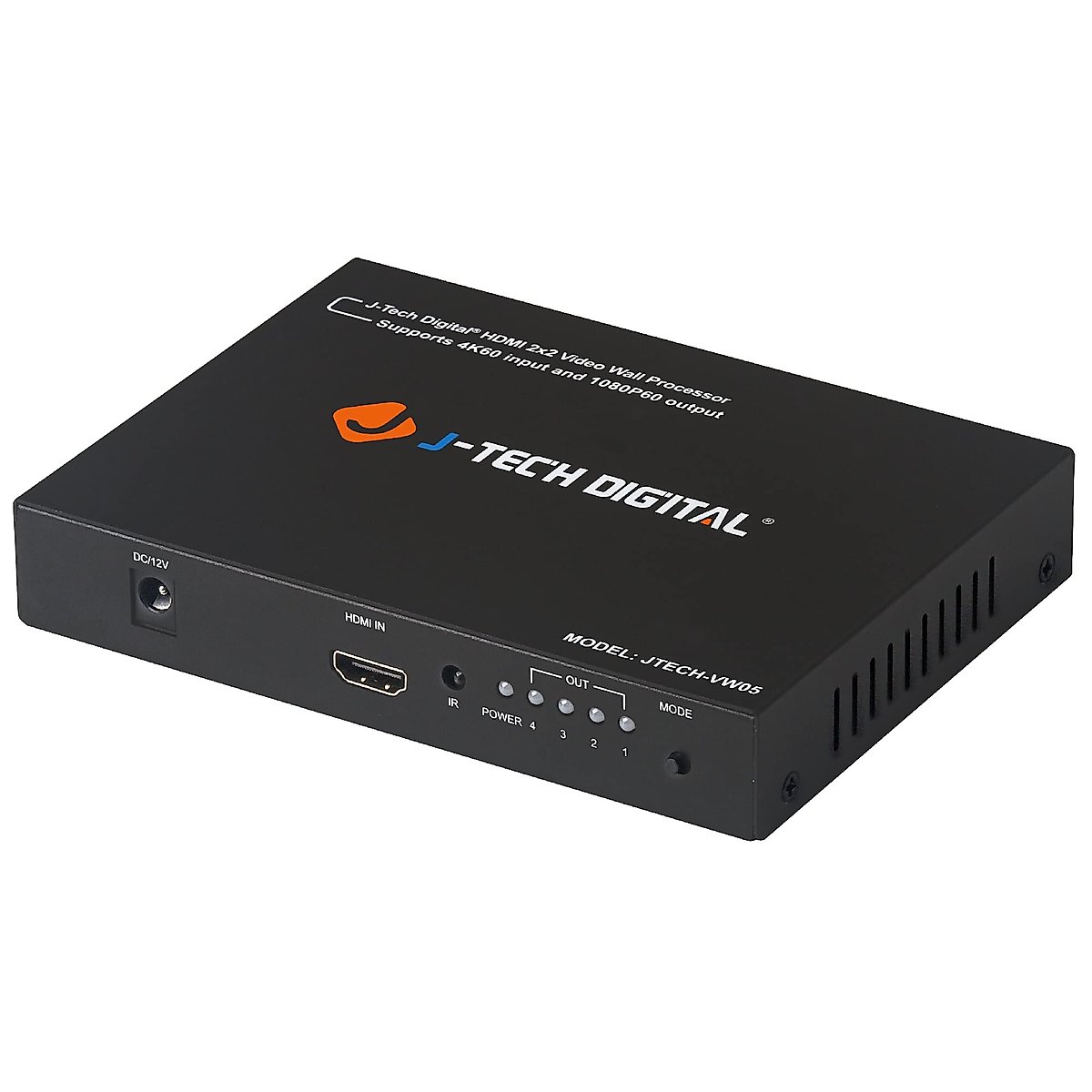 J-Tech Digital 4K60Hz 2x2 Video Wall Controller Processor 4k60Hz in, 1080P60hz out w/ Image Rotation, 8 Display Modes. HDCP 1.4 [JTECH-VW05]