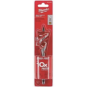 Milwaukee Electric Tool 48-13-0108 Speed Feed Self-Feed Wood Bit, 1-1/4" Diameter x 6" OAL, Steel