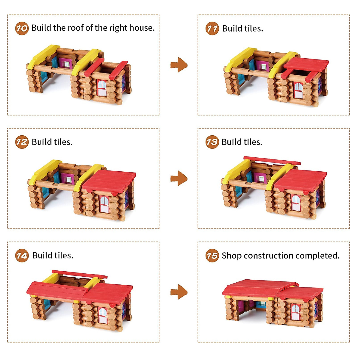 Wondertoys 239 Pieces Real Wood Logs Set Ages 3+, Classic Building Log Gift Set for Boys/Girls– Creative Construction Engineering - Top Blocks Game Kit - Preschool Education Toy