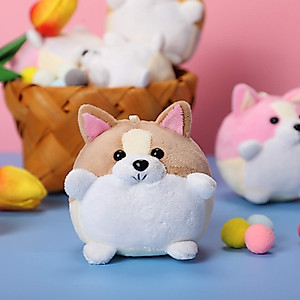 Skylety 12 Pcs 5" Mini Dogs Stuffed Bulk Animal Puppy Party Favor Cute Soft Plush Dog Toy Valentines Gift for Kids Classroom(Cute Style)