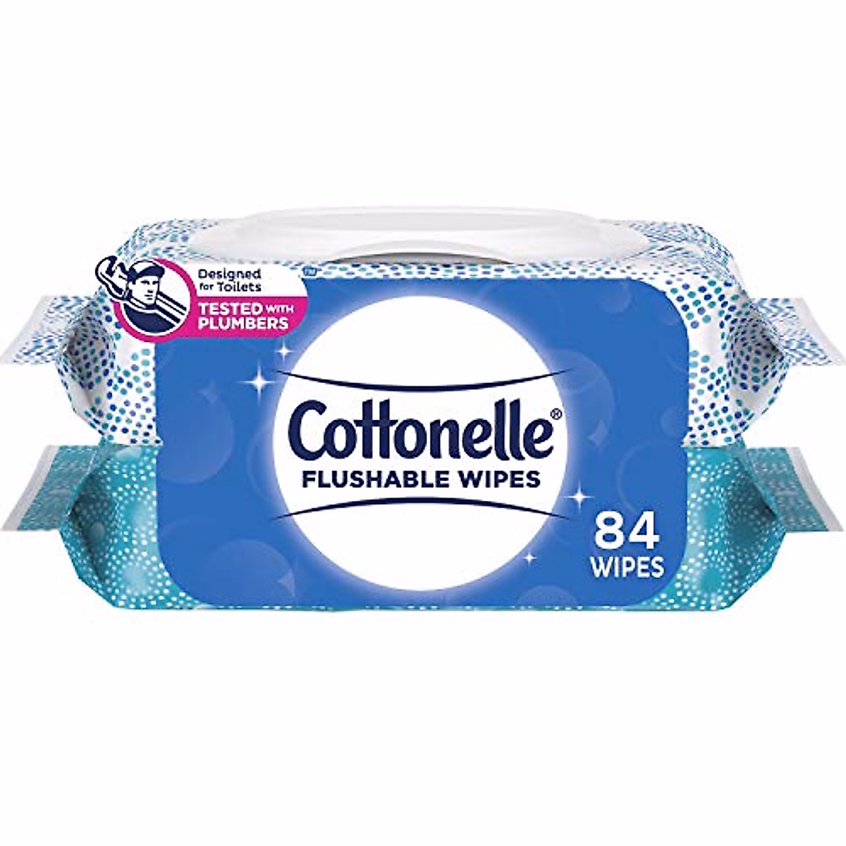 Cottonelle Flushable Wet Wipes for Adults, 2 Flip-Top Packs, 42 Wipes per Pack (84 Wipes Total)