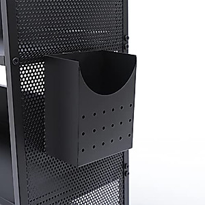 Office Book Carts, Rolling Book Truck Book Cart with 3 Flat Shelves, Library Book Cart with Swivel Lockable Casters, Book Cart,Library Cart,Rolling Library Book Cart Shelves,for Home Shelves Office