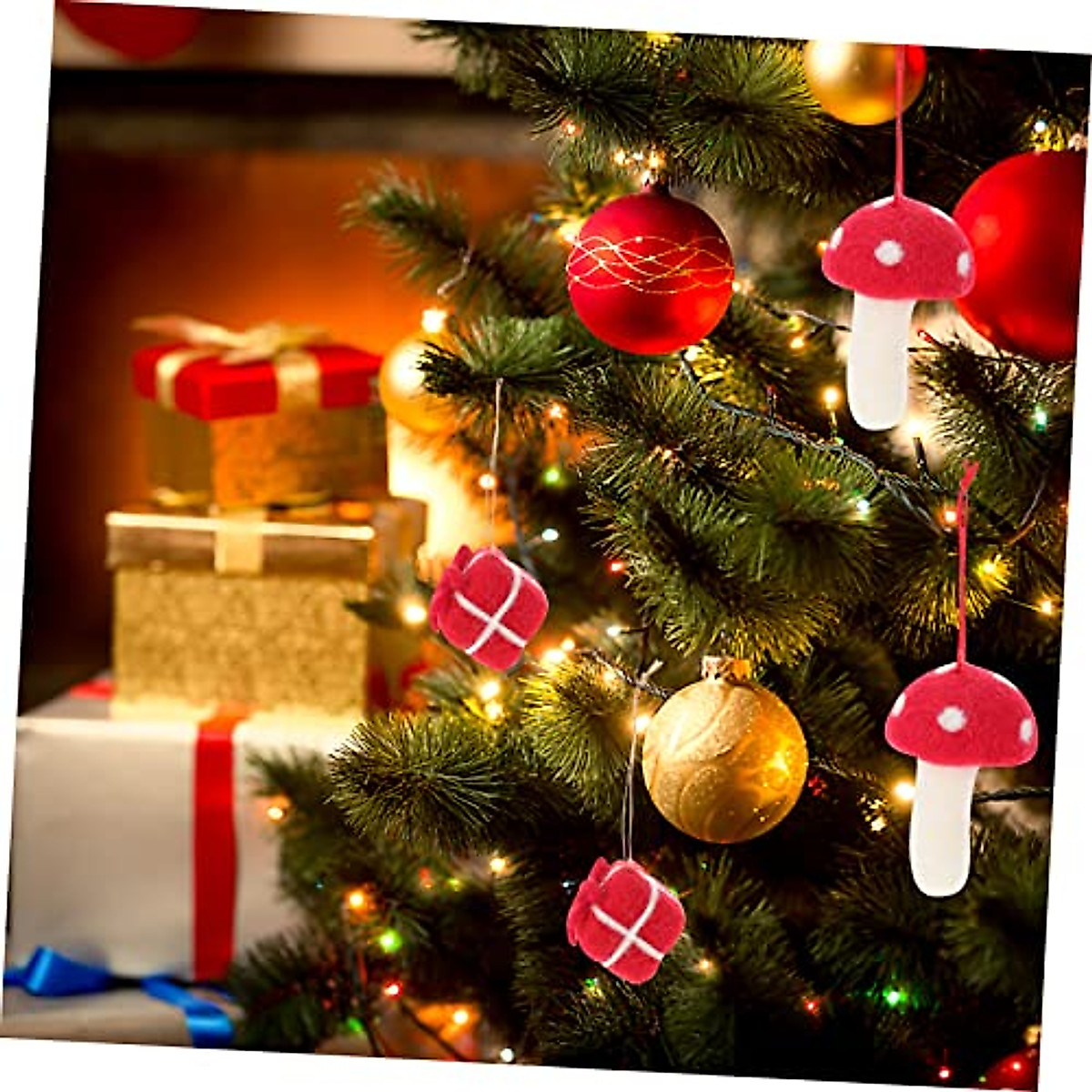 SAFIGLE 8pcs Wool Felt Pendant Crutches Ornament Mushroom Home Decor Mushroom Ornament Felt Christmas Ornaments Xmas Tree Pendants Felt Mushroom Xmas Themed Pendants Felt Xmas Ornaments