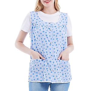 Nanxson Women Cobbler Apron with 2 Patch Pockets,Smock with Buttons for Work Chef kitchen CF3152