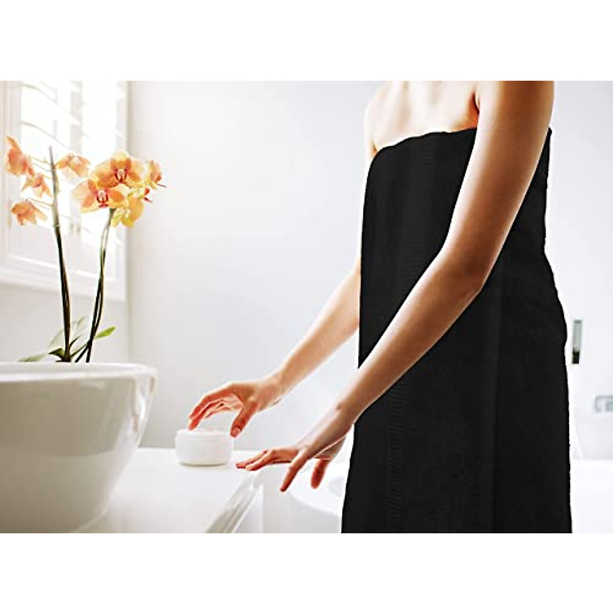 Utopia Towels Bundle Pack of 600 GSM Bath Sheet Set (2-Pack) and Banded Bath Mats (2-Pack) – 100% Ring-Spun Cotton – Highly Absorbent – Soft & Luxurious – Black