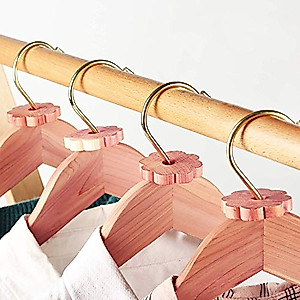 Langxinese Delux 50 Pk Cedar Blocks for Clothes Storage 8 Hang Ups 8 Flower Rings 4 Sachets 30 Balls Clothes Protector, Storage Accessories Closets & Drawers Freshener,Cedar for Chest.
