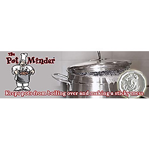 JBK Pottery Pot Minder Boil Disk (Keeps Starchy Foods From Boiling Over, Plus Adds Audible Cue to Boiling Water) - Set of 3