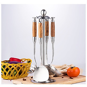 Wok Spatula, AOOSY 18/10 Stainless Steel Professional Wok Spatula Turner with Heat Resistant Wooden Handle, Kitchen Utensil Cooking Shovel Scoop Ladle for Daily Cooking Use, 15.31 Inches