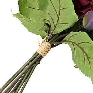 Hapeisy Artificial Flower Bridesmaids Sisters Hand Flowers Rose Bouquet Hand-Flowered Hydrangea Home Garden Decoration Photographing Props(Wine red)