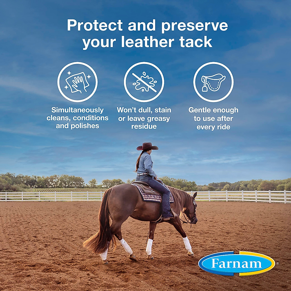 Farnam Leather New Easy-Polishing Glycerine Saddle Soap and Leather Saddle Cleaner, Protects and Preserves Leather, Cleans, Conditions and Polishes, 16 Oz.