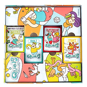 Spin Master Quelf Board Game: Party Game for Teens and Adults -Obey The Cards to Win Family Game Night - 300 Outrageous Action Cards Combines Quiz Questions, Stunts, Acting, and Hilarious Rules