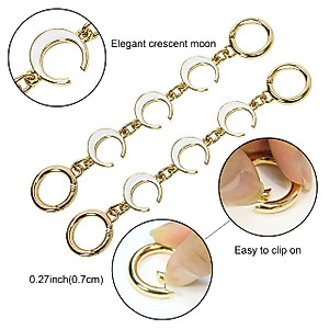 SONGKISSZQ Purse Strap Extender,Bag Extender Chain,Purse Chain Extender for Purse Handbags Shoulder Bag(White Long Round)