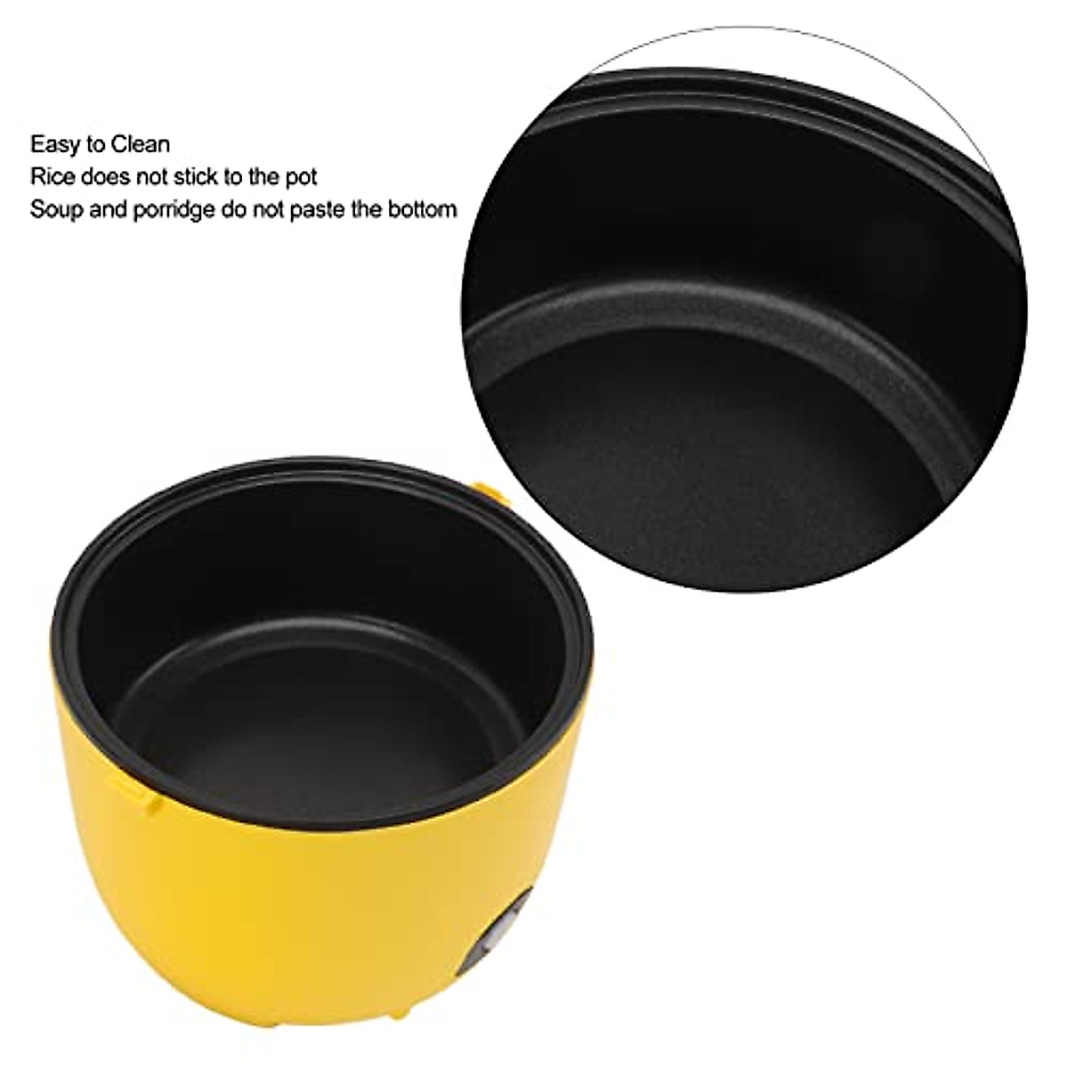 Small Grain Cooker, Inline Heating One Key Operation Stick Mini Rice Cooker Portable for Dormitory Meat Stew (US Plug 110V)