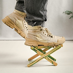 Miwayer Bamboo 4 Gears Adjustable Upscale Guitar Foot Rest Non-Slip Foot Stool Foldable Footrest from 4.5" up to 8"，Accessory for Classical Acoustic Guitar Part