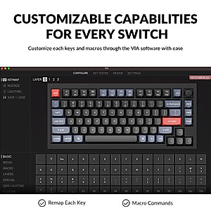 Keychron Q1 Wired Custom Mechanical Keyboard Knob Version, 75% Layout QMK/VIA Programmable with Hot-swappable Gateron G Pro Brown Switch Double Gasket Compatible with Mac Windows Linux - Version 2