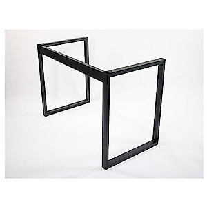 Steel Square Table OLegs - 28.5”High x 24”Wide with Cross Bar, Create The Perfect workspace or Interior Design Addition with a Pair of Contemporary Square Profile Table Legs That Instantly Standout.