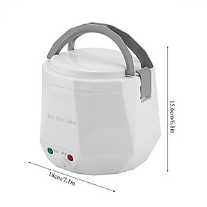 Fdit Mini Rice Cookers 24V 1.3 L Electric Rice-cooker Food Steamer for Truck Car Cooking for Soup Porridge Rice Noodles Portable 180W(white)