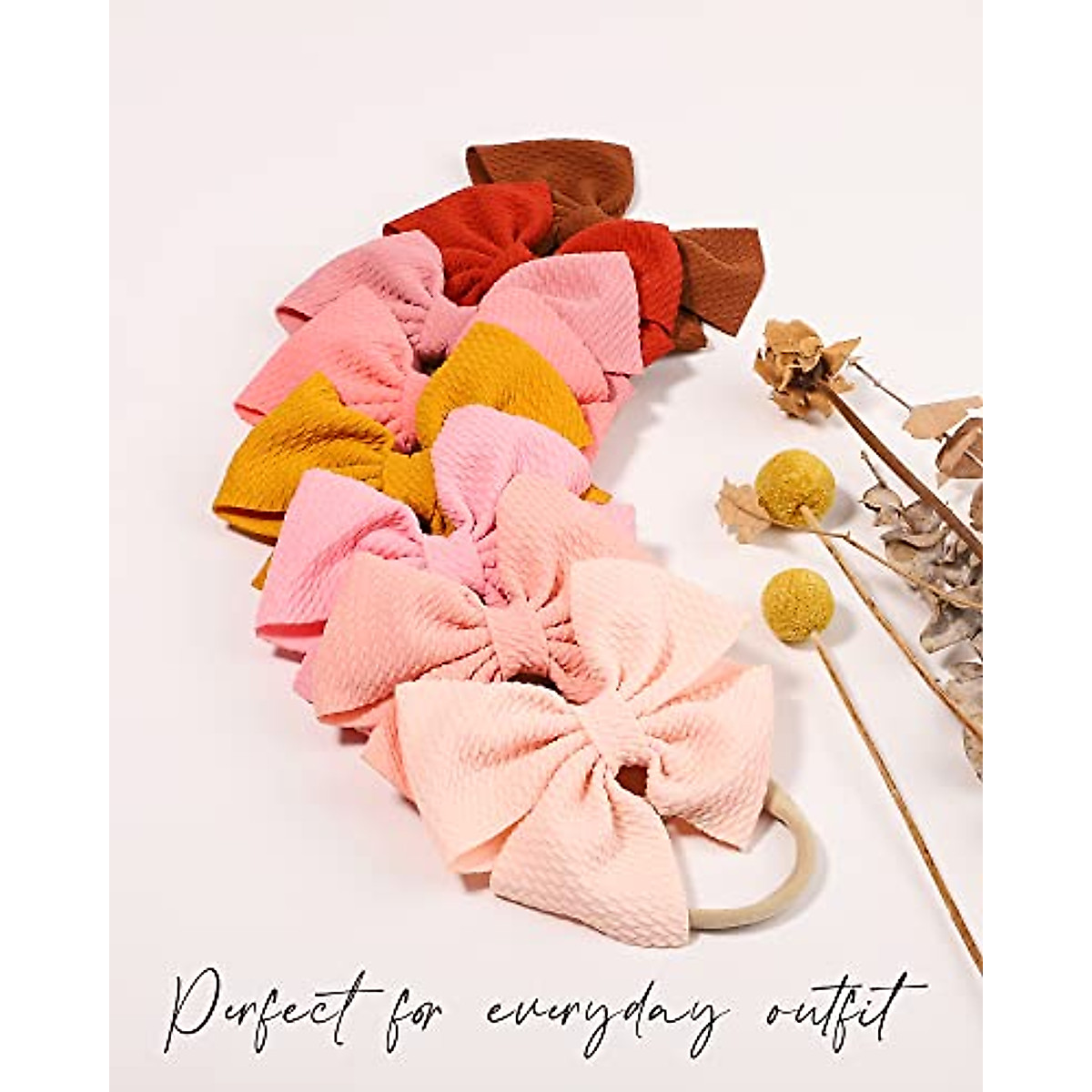 jollybows 40pcs Baby Girls Hair Bows Headband Nylon Hair Band Elastic Hair Accessories for Kids Infants Toddlers