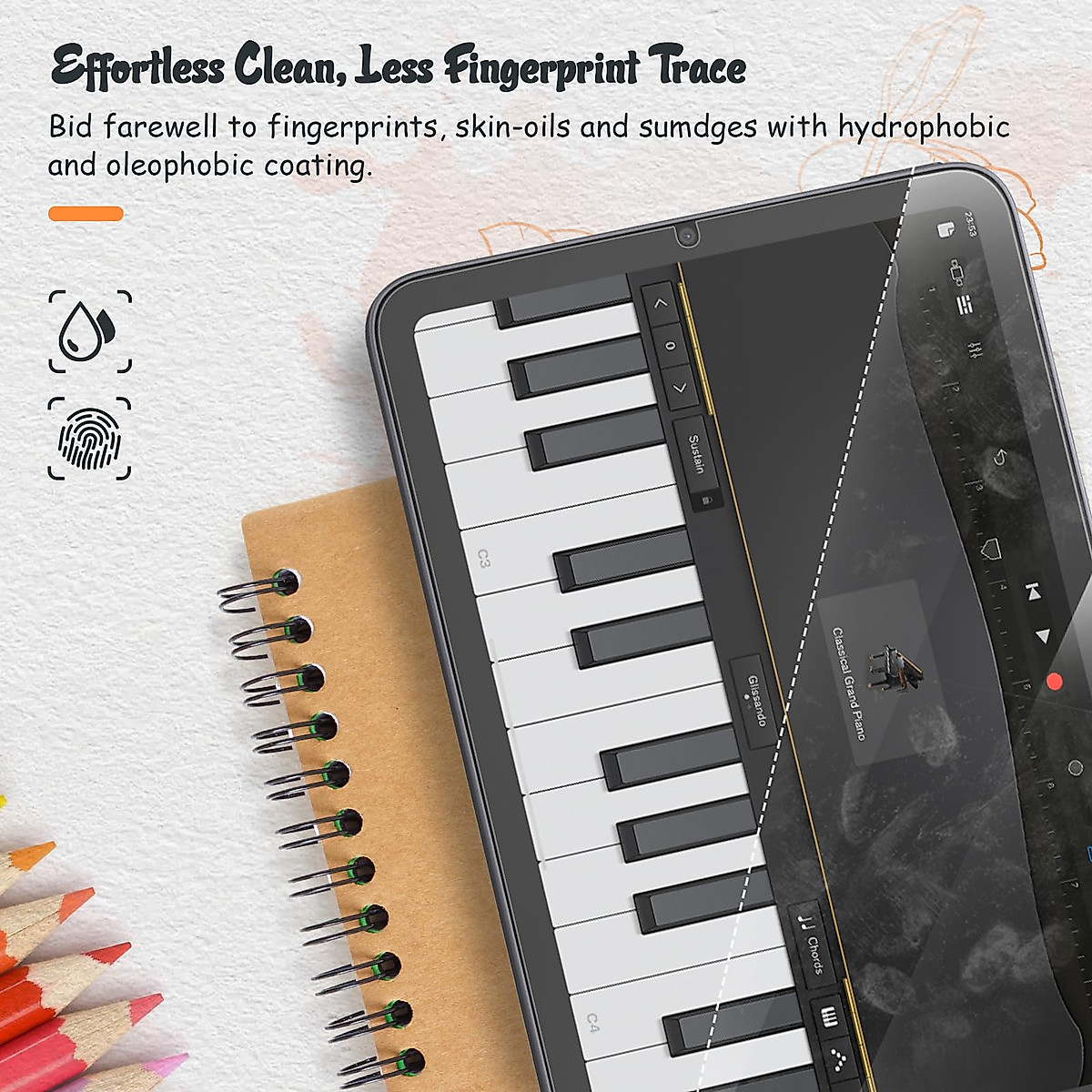 KCT 2 Pack Paperfeel Screen Protector Compatible with New iPad Mini 7 2024 (A17 Pro) & iPad Mini 6 Anti-Glare & Anti-Fingerprint & Matte Film for Drawing/Writing, Compatible with Apple Pencil