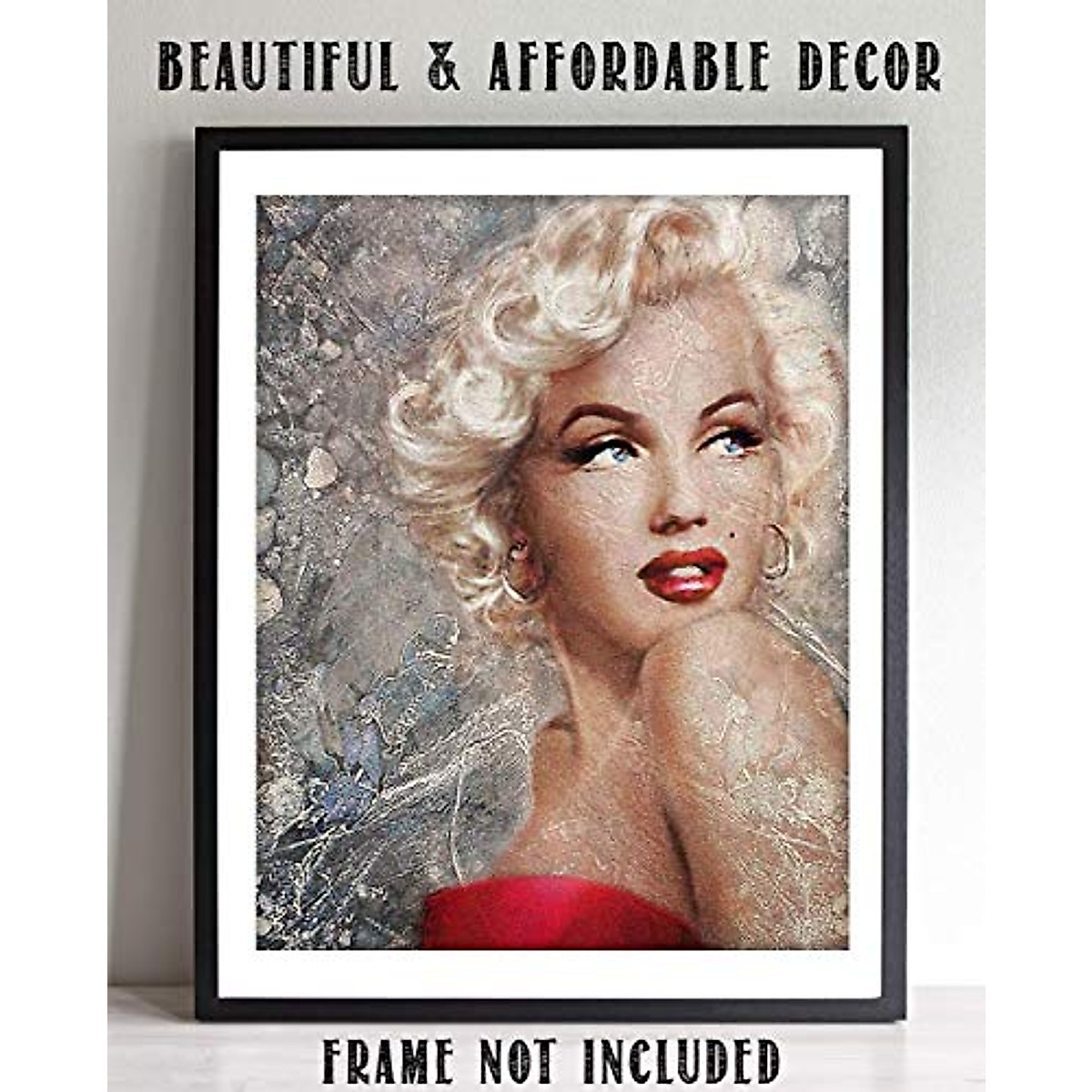 Abstract Marilyn Monroe"Who Me?" Wall Art Print- 10 x 8" Beautiful Print Art-Ready to Frame. Marilyn's Classic Beauty Pose. Modern Home Decor-Office Décor. Great Gift for Marilyn Monroe Collections.