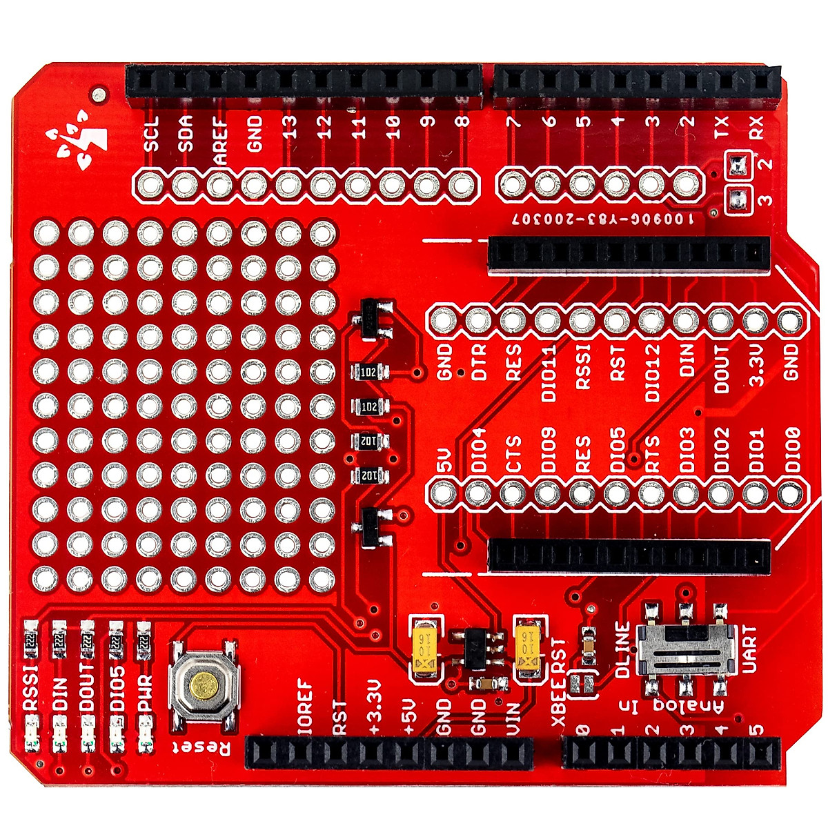 for XBee Shield Adapter Communication Breakout Board Red for Arduino UNO R3 Connectivity XBEE S2C Module with Female Header Pins
