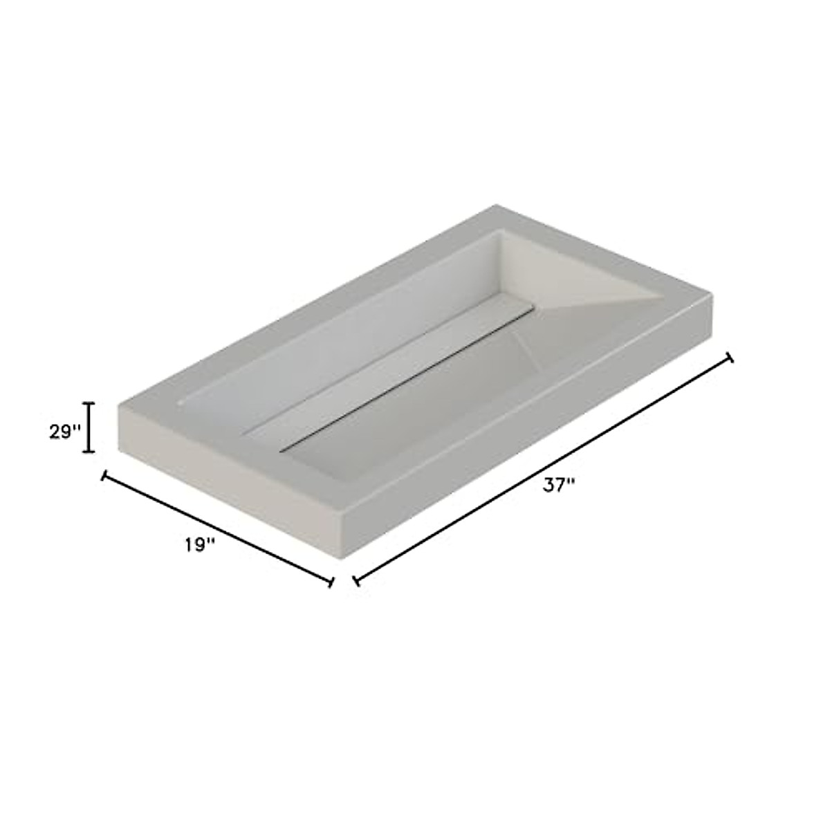 Lift Bridge Kitchen & Bath Assembled Wall-Mount Floating Bathroom Vanity with White Cultured Marble Top Sink Set, 37 in. W x 19 in. D x 29 in. H in Gray with Viteli + Genova Top