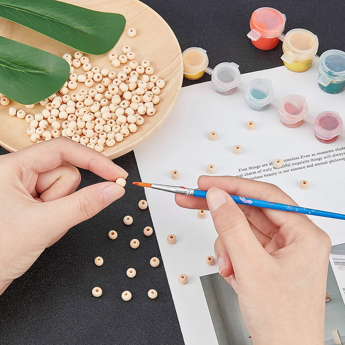 PandaHall 5000pcs Natural Wood Beads Bulk, 6mm Unfinished Wooden Beads Round Loose Beads Smooth Spacer Beads for Bracelet Necklace Jewelry and Crafts Making, Hole 2~3mm