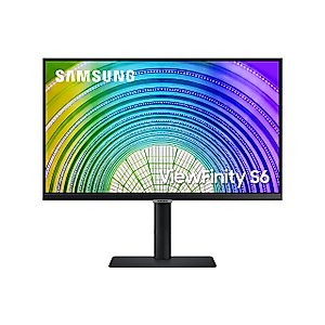 SAMSUNG S60UA Series 24 Inch QHD 2540x1440 Computer Monitor, IPS 75 Hz HDR10 USB-C, DP Daisy Chain, HDMI, USB 3.0 Hub 3-Yr WRNTY (LS24A600UCNXGO)