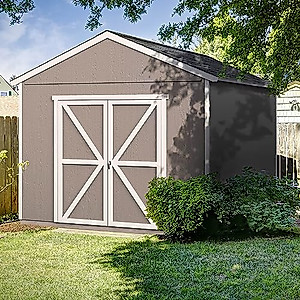 Handy Home Products Rookwood 10x12 Do-It-Yourself Wooden Storage Shed with Floor Brown