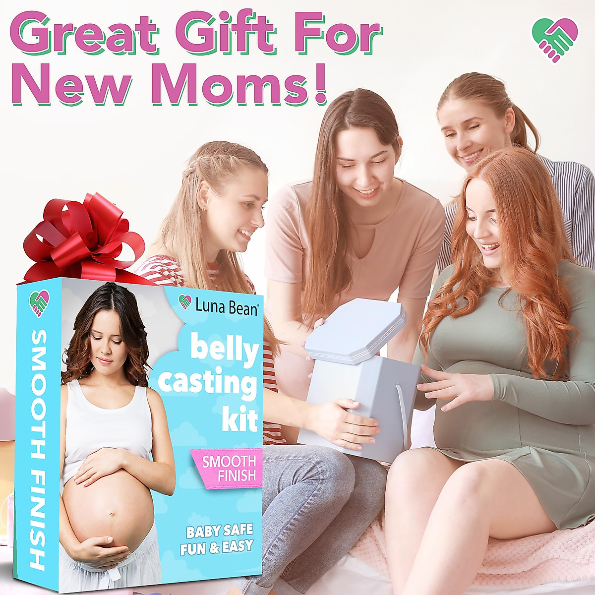 Luna Bean Deluxe Belly Casting Kit, Easy Pregnancy Belly Cast with Smooth Finish - Gifts for Expecting Mom, Baby Nursery Décor Keepsake, Pregnant Mom to Be Gift, Pregnancy Must Haves