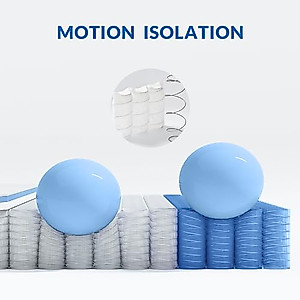 Zeelovtress Queen Mattress, 12 Inch Cooling Gel Memory Foam Mattress with 5-Zone Pocket Coils, Hybrid Mattress Queen in a Box, Medium Firm Mattress