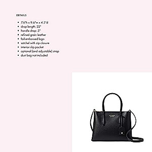 Kate Spade New York Eva Small Top Zip Satchel Crossbody Shoulder Bag Handbag, Black