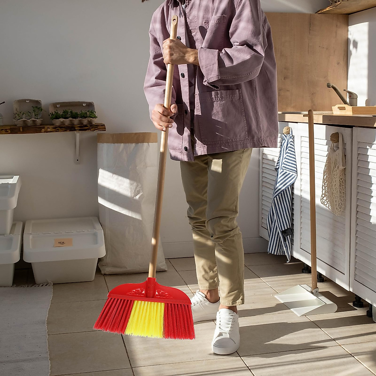 Mobestech 6pcs Broom Head Sweeping Brush Heads Pooter Sweeper Head Broom Replacement Head Brooms Broom Outdoor Broom Accessories Broom Parts Plastic Household Barre Red