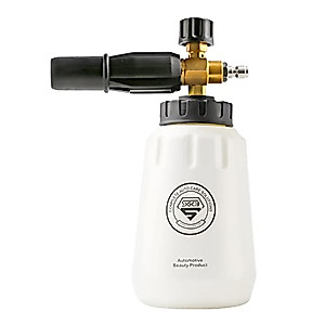 SGCB Pro Foam Cannon Snow Lance, Powerful Foam Suds Blaster Pressure Washer 1/4” US Connector Heavy Duty Leak-Proof 1L Wide Nick Bottle Scale Line Easy-Fill for Car Detailing Water Jet Wash
