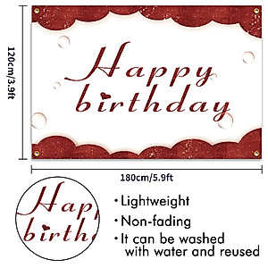 PAKBOOM Happy Birthday Backdrop Banner Sweet Love Heart Party Decorations Supplies for Women Girls – Red 3.9 x 5.9ft