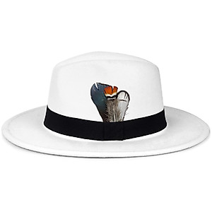 FADACHY Classic Fedora Hat for Men & Women Wide Brim Felt Hat Panama Dress Hat White Fedora